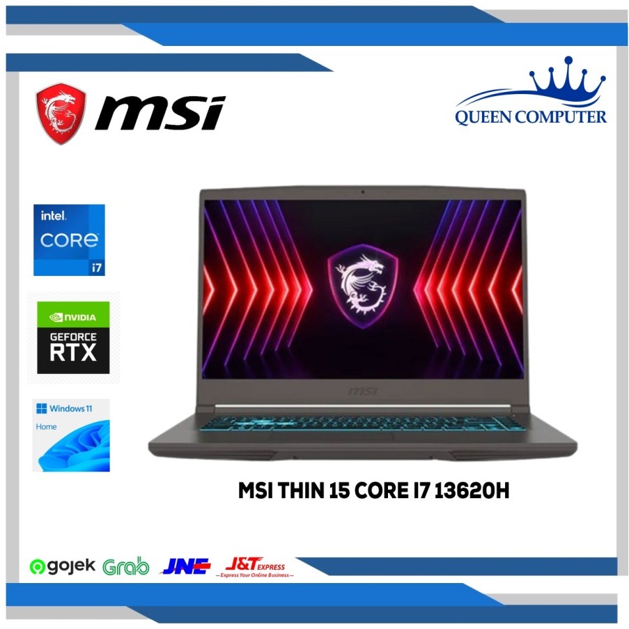 Jual Laptop MSI Thin 15 Intel Core i7 13620H 8GB 512GB 3050 W11 Home ...