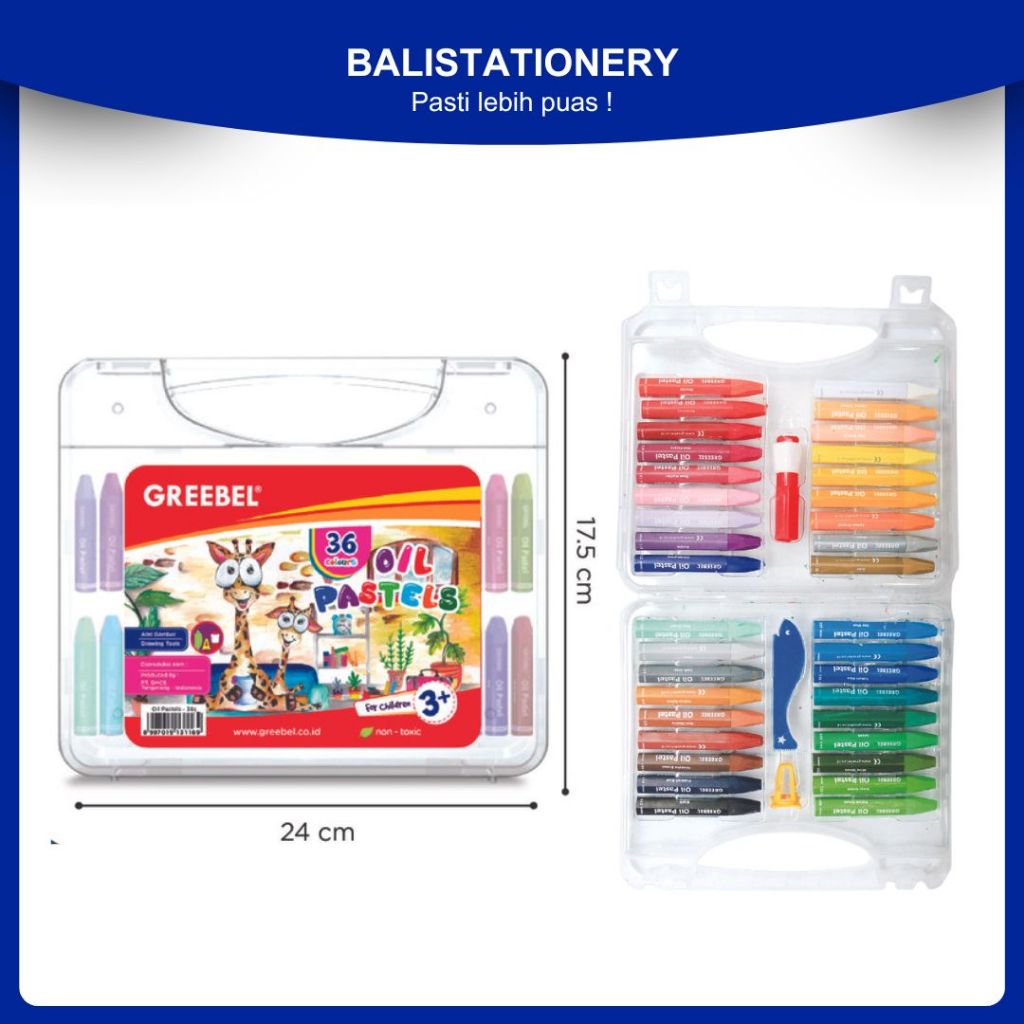 Jual Crayon Krayon Greebel 36 Warna Kids Oil Pastel untuk Anak non ...