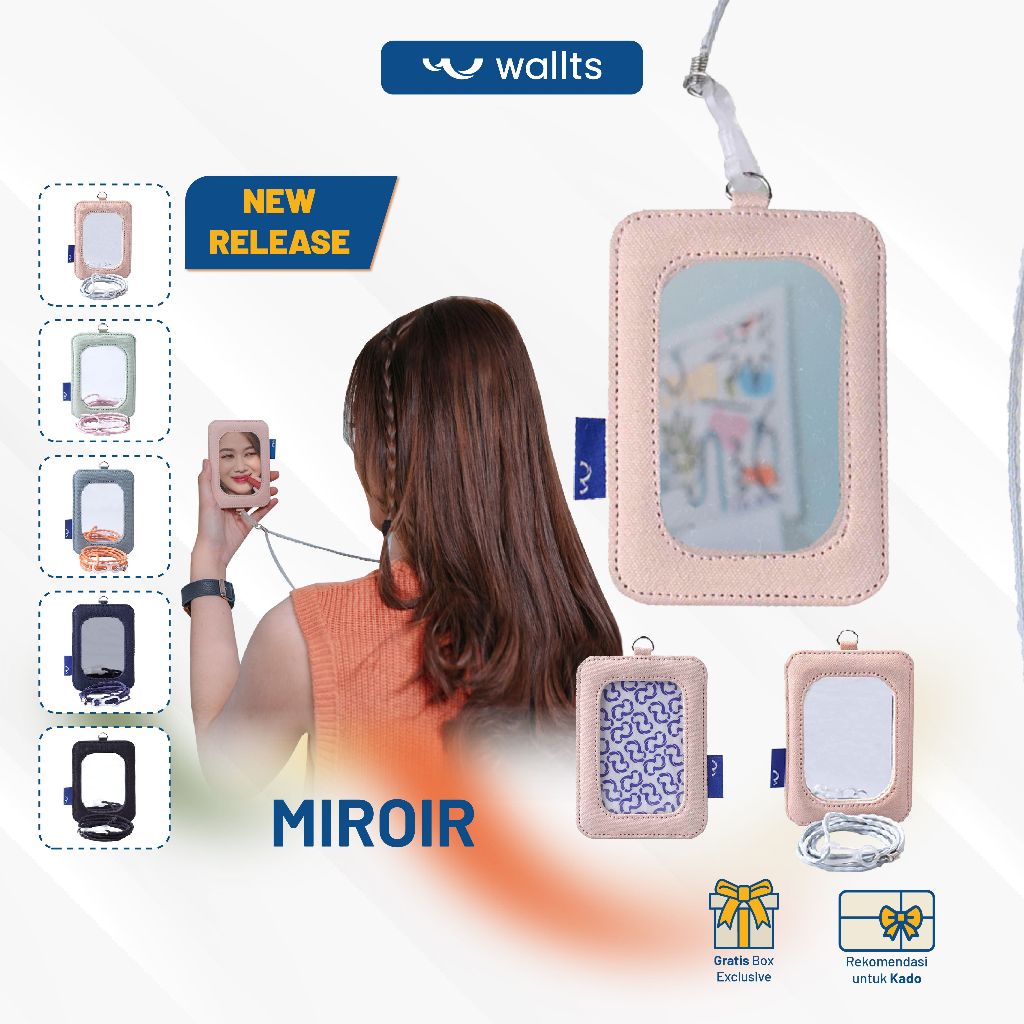 Jual Wallts Miroir - ID Card Lanyard Gantungan Name Tag Kaca Cermin ...
