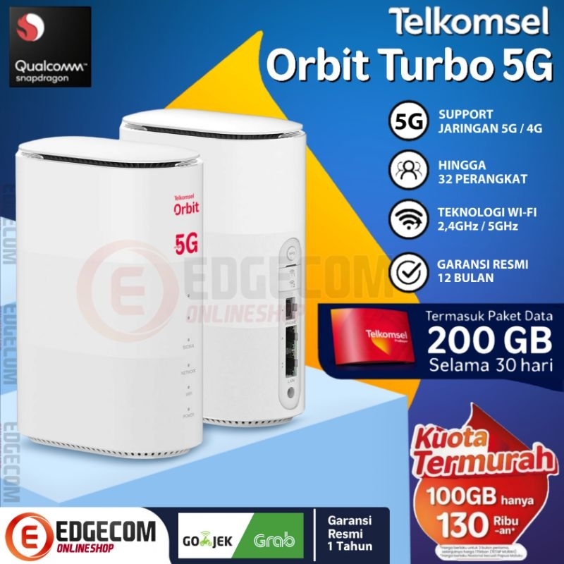 Jual Telkomsel Orbit Turbo 5G WiFi High Speed Bonus 200GB ZTE MC801A ...