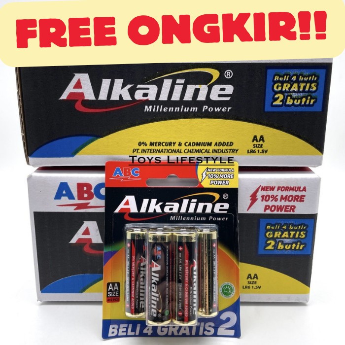 Jual Batu Baterai ABC Alkaline AA / A2 & AAA/A3 Battery 1.5V (4+2) | Shopee Indonesia