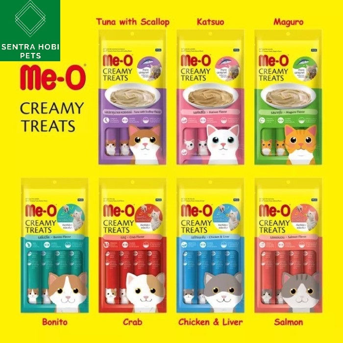 Jual Meo Creamy Treats Kemasan 60 g Isi 4 Sachet (15 g x 4) | Shopee ...