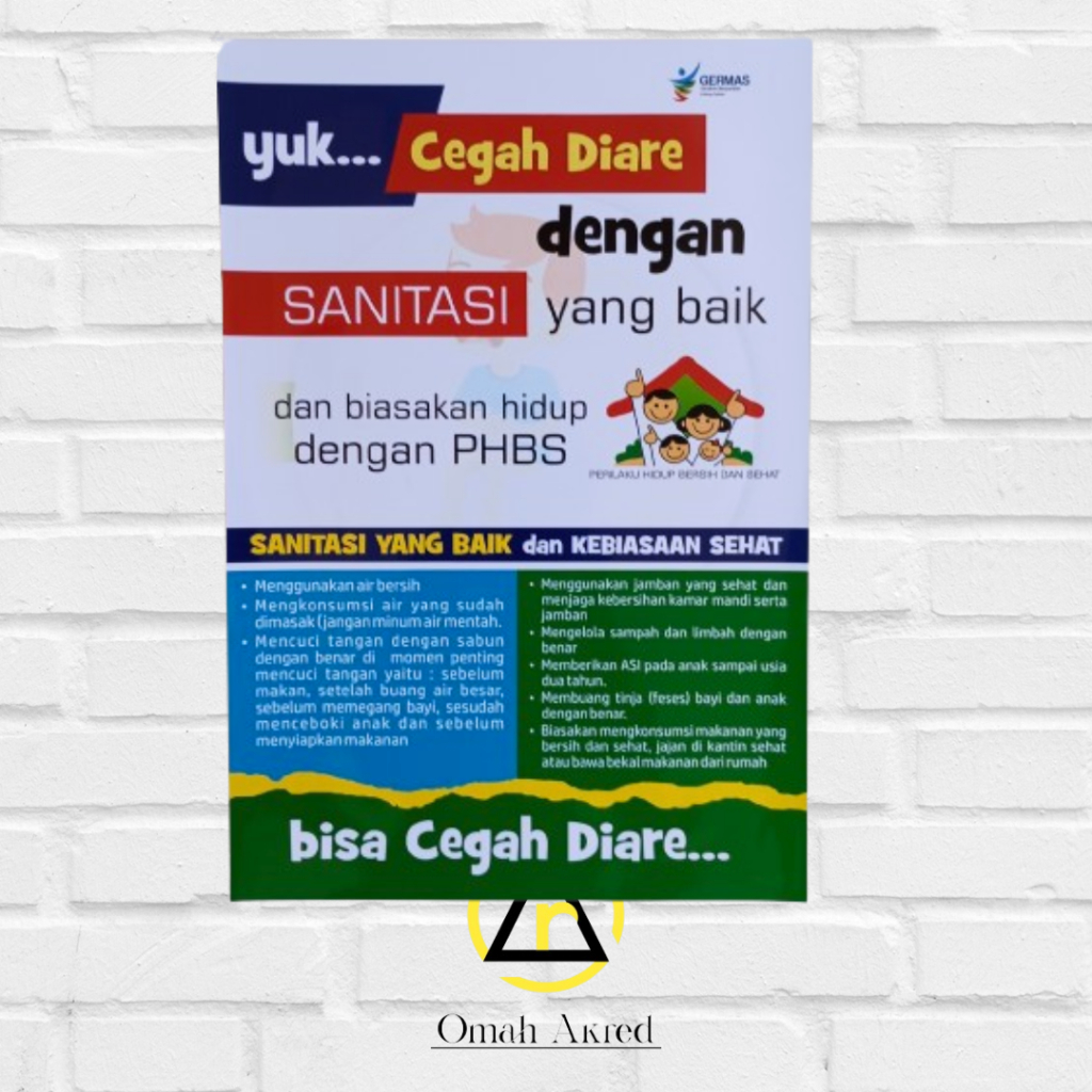 Jual Poster Cegah Diare dengan Sanitasi Yang Baik - Perilaku PHBS ...