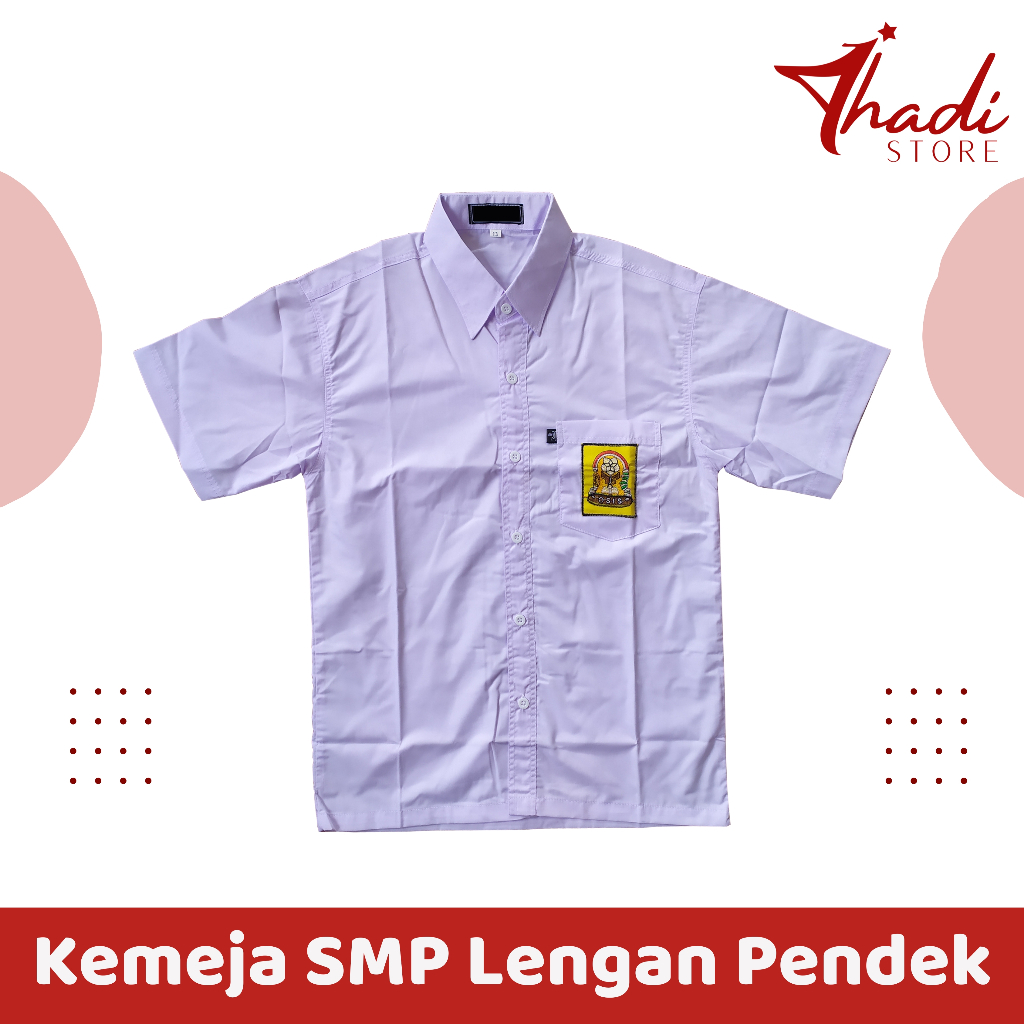 Jual Baju Seragam Sekolah SMP Pendek Katun Teteron Kemeja Osis Sulam ...
