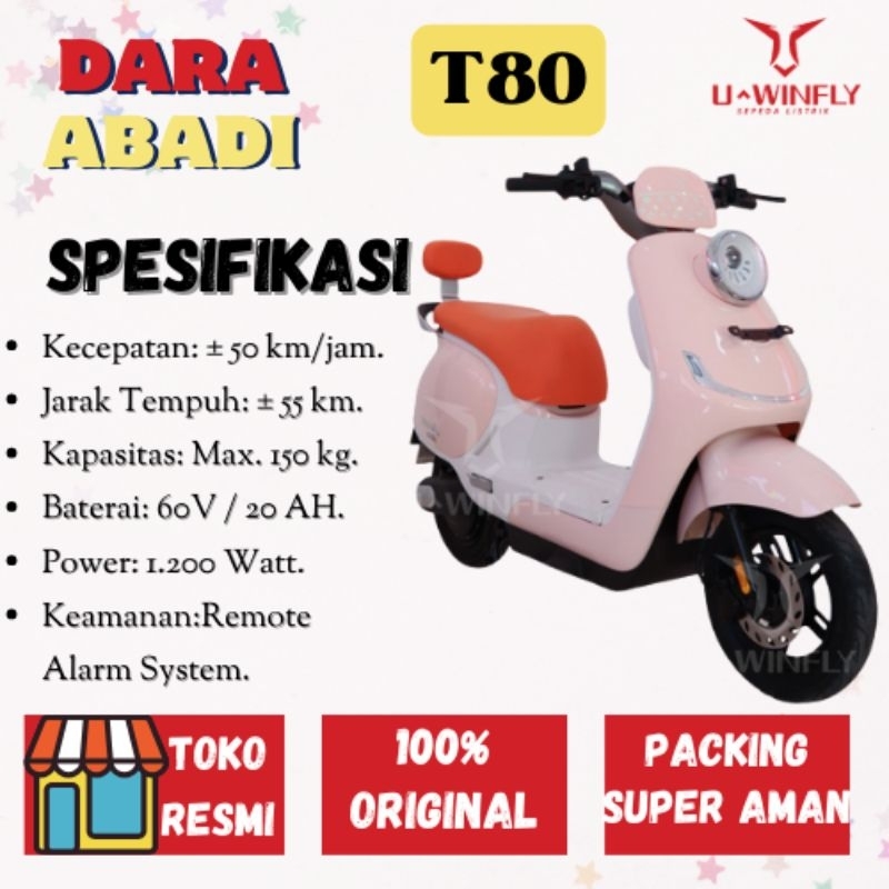 Jual New Sepeda Listrik Uwinfly (2 Resi) T3s Pro terbaru/ T3s /T80/T5/M100/N9(72V 1.200 Watt ...