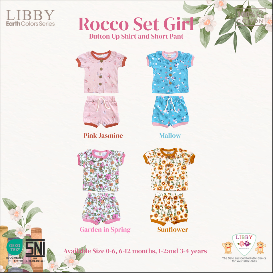 Jual LIBBY Earth Setelan Bayi & Anak Pendek - Celana Pendek Rocco set Girl 0-4 Tahun (1 Stel ...