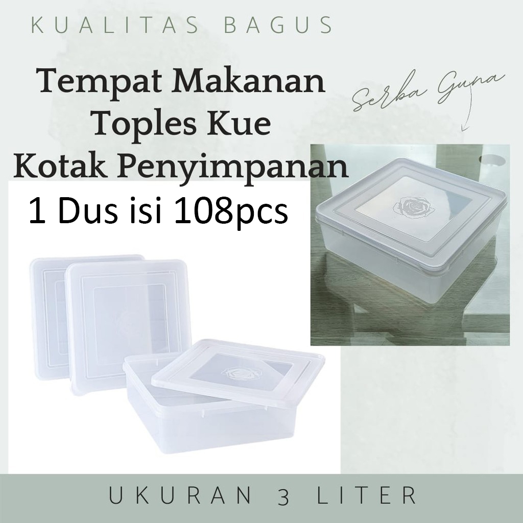 Jual Kotak Makanan Kue Donat Plastik Toples 3L 1 Dus Isi 108 Pcs / Food ...