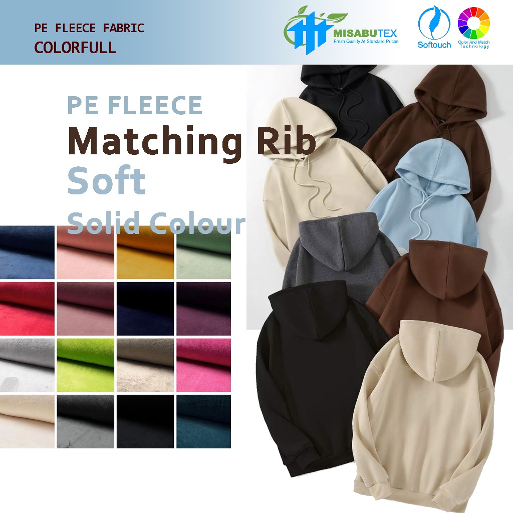Jual Kain fleece PE premium hoodie bahan sweater eceran dan grosir ...