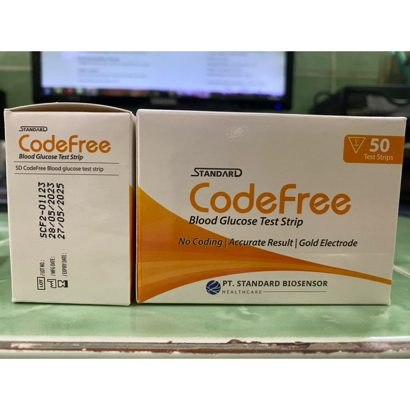 Jual Strip Gula Darah CodeFree Standard Biosensor Stik CodeFree Strip ...