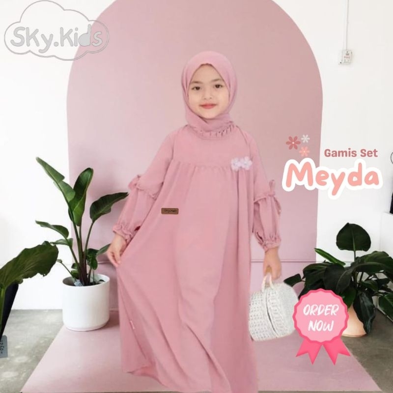Jual {new collection} Set gamis Meyda //gamis anak inclod pasmina ...
