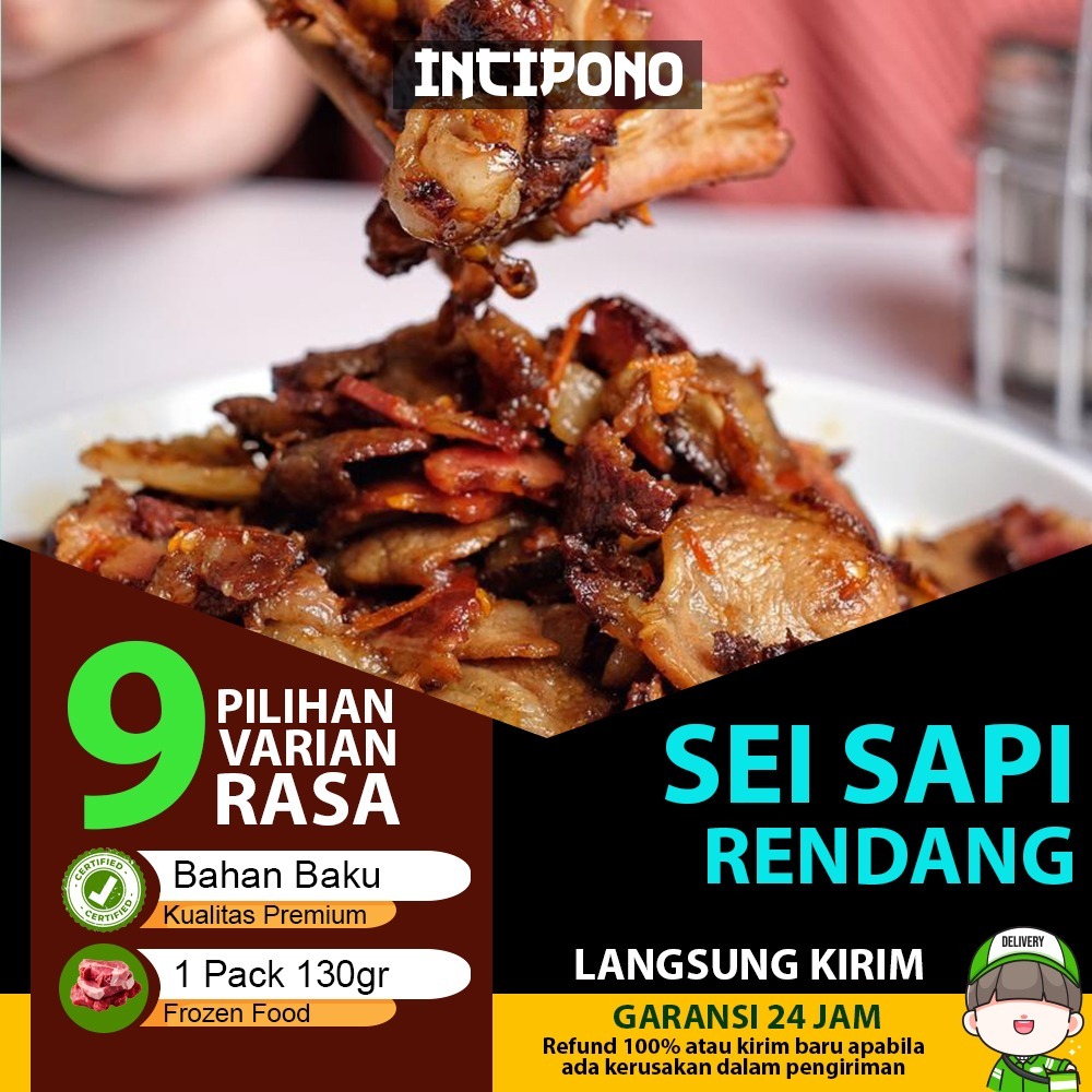 Jual Incipono Sei Sapi Rendang Daging Asap Frozen Food 1 Pack Isi 130gr ...