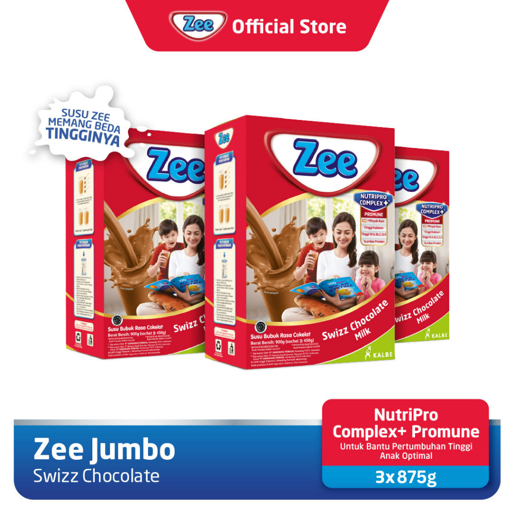 Jual Zee Reguler Jumbo Swizz Chocolate Milk 875gr (3 Pack) | Shopee ...