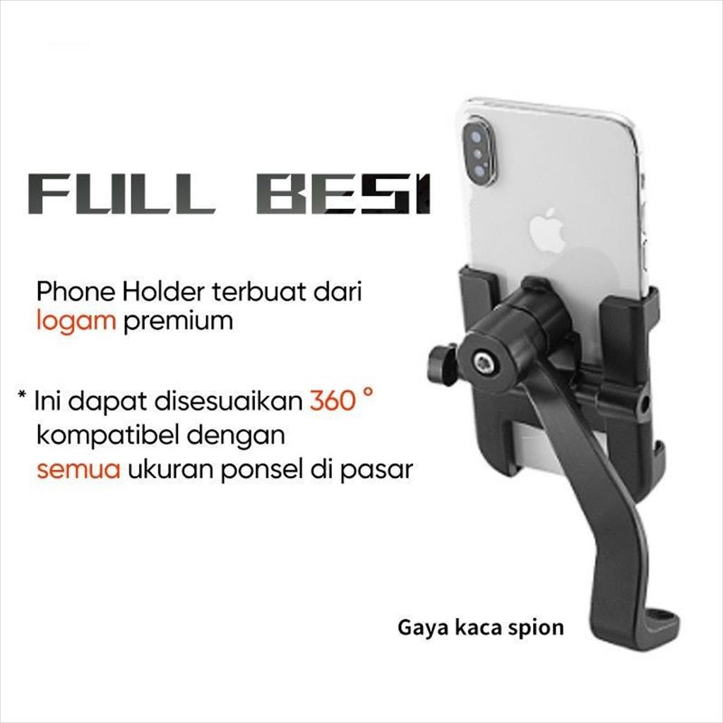 Jual HM20 Phone Holder Spion Motor Phone Holder Stang Motor Phone Holder Stang Sepeda Full Besi ...
