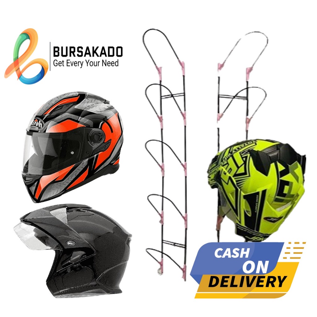 Jual Rak Helm Gantung 5 Susun Besi / Rak Helm Dinding 5 Susun | Shopee ...