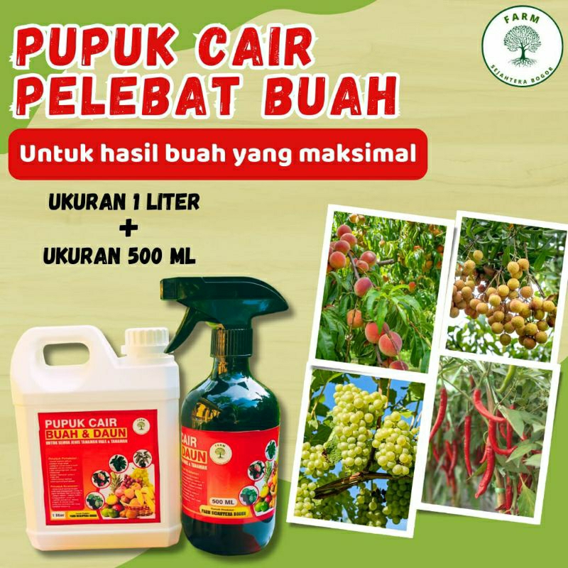 Jual pupuk cair PELEBAT BUAH, NUTRISI PENYUBUR BUAH [ukuran 1 liter 500 Ml] | Shopee Indonesia