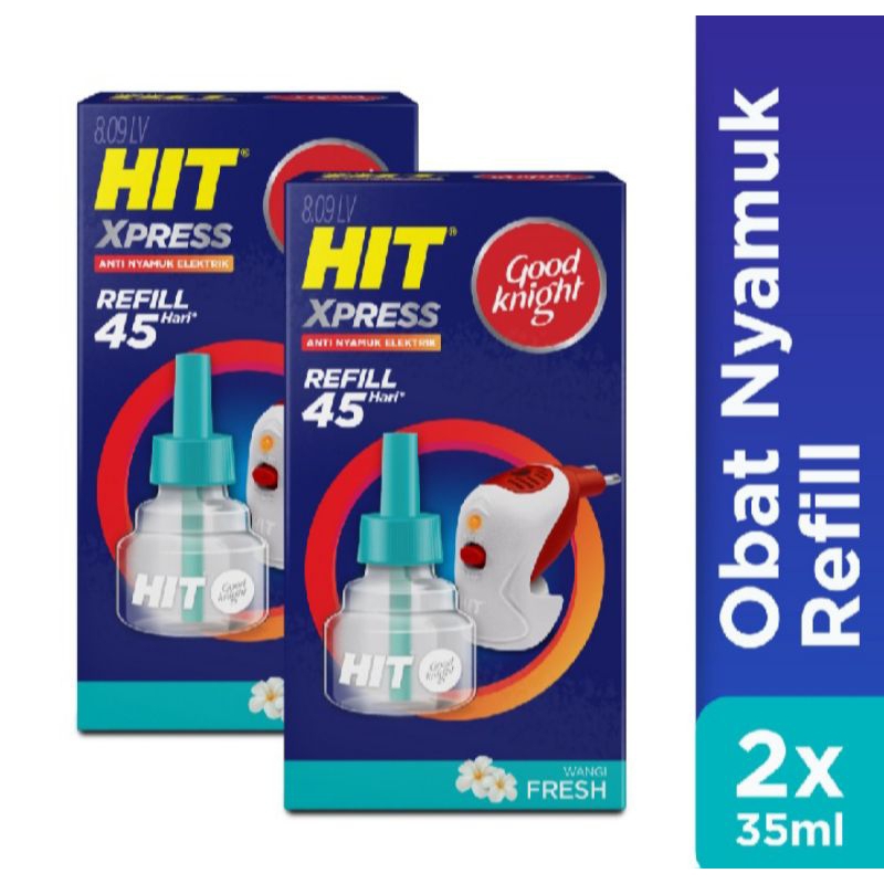 Jual Hit non stop obat nyamuk elektrik refill express fresh paket hemat isi 2 murah | Shopee ...