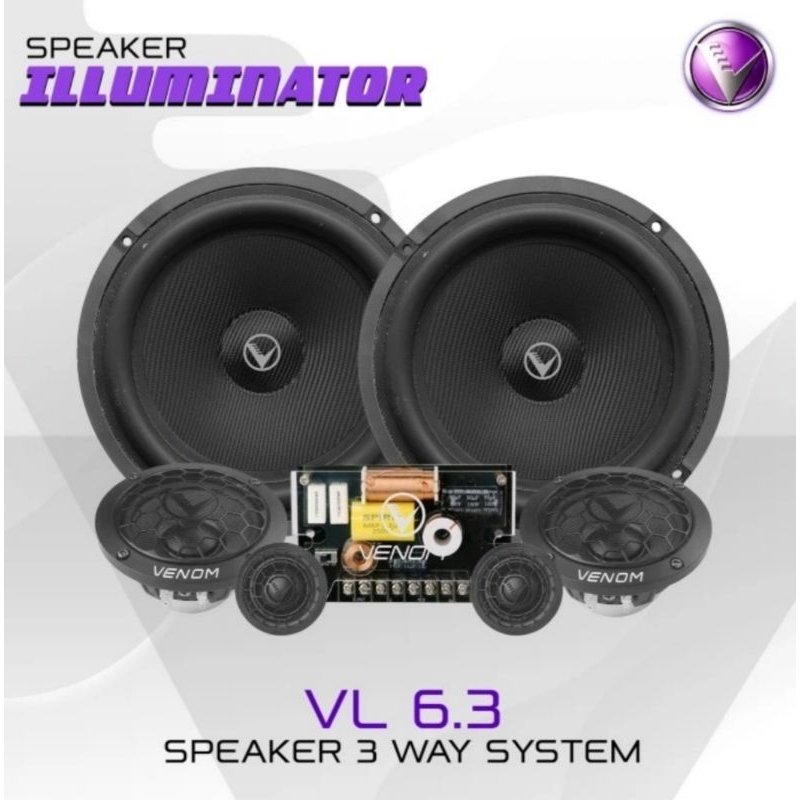 Jual Speaker 3 Way VENOM Component Split VENOM ILLUMINATOR VL 6.3 VENOM ...