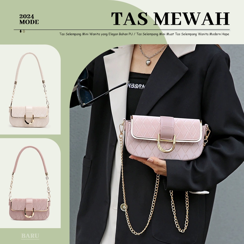 Jual Tas Selempang Mini Elegan Wanita Bahan PU / Mini Slingbag Muat ...