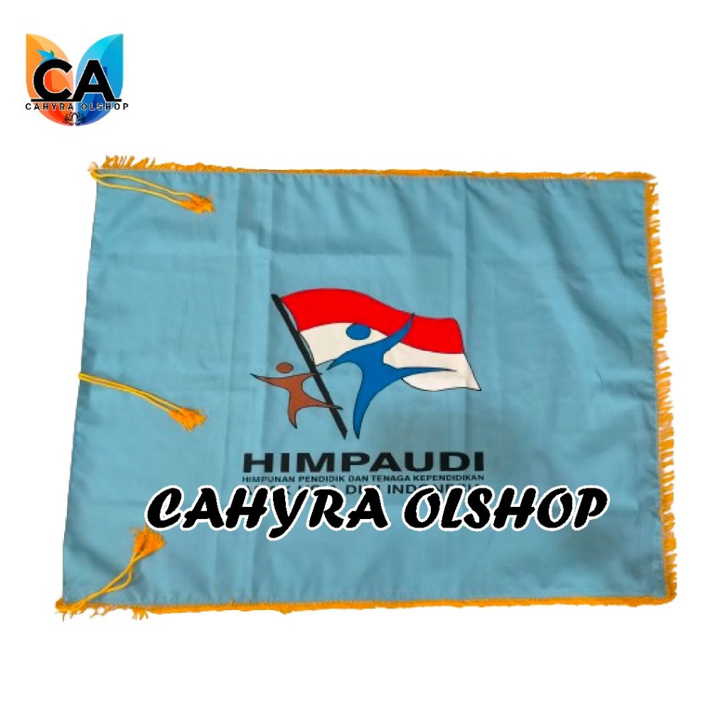 Jual Bendera Himpaudi putih dan biru ukuran 110 x 80 cm sablon bolak ...