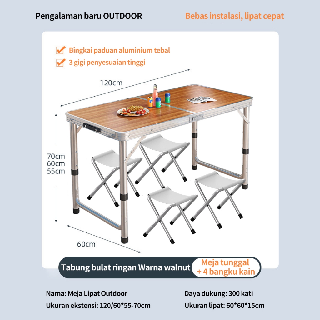 Jual AZ Meja Lipat Koper Hpl Meja Serbaguna Meja Lipat Portable Meja ...