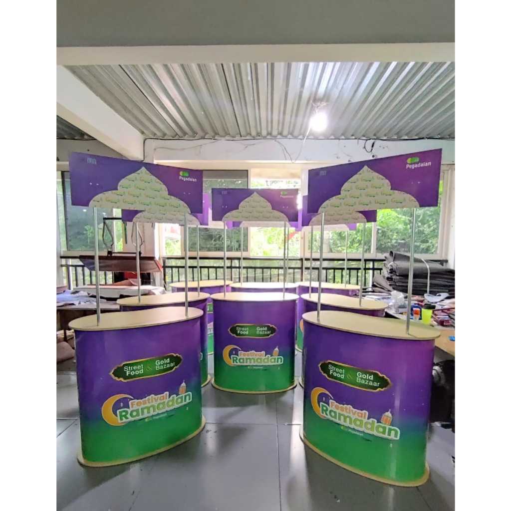 Jual Polycounter Oval Large Custom Desain Bebas / Pop Up Counter Curve ...