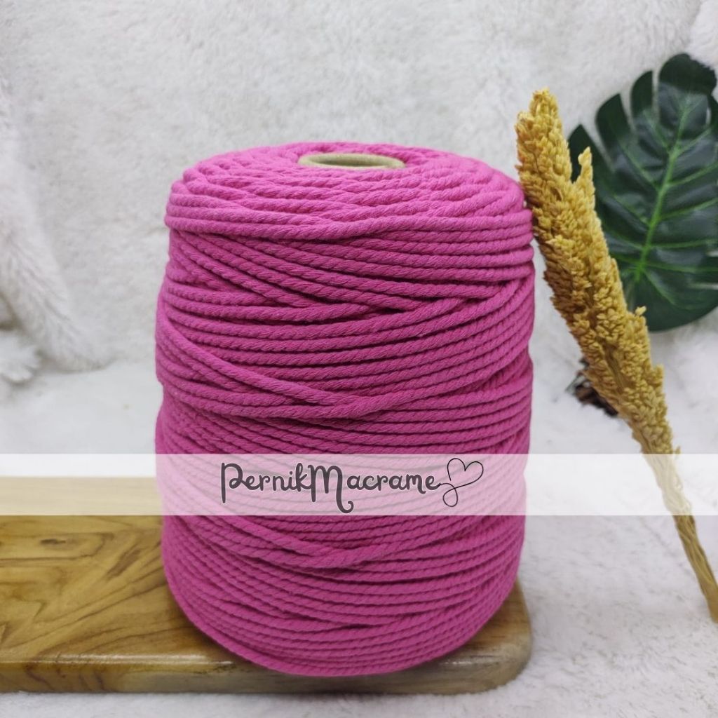 Jual Tali Katun Macrame 3MM / 4MM PINK 1KG Super Premium // 3 Ply ...