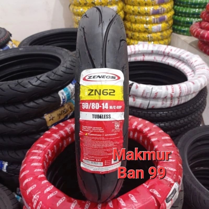 Jual Ban Motor Zeneos ZN62 90/80-14 ( ZN 62 ) ( Tubeless ) | Shopee ...