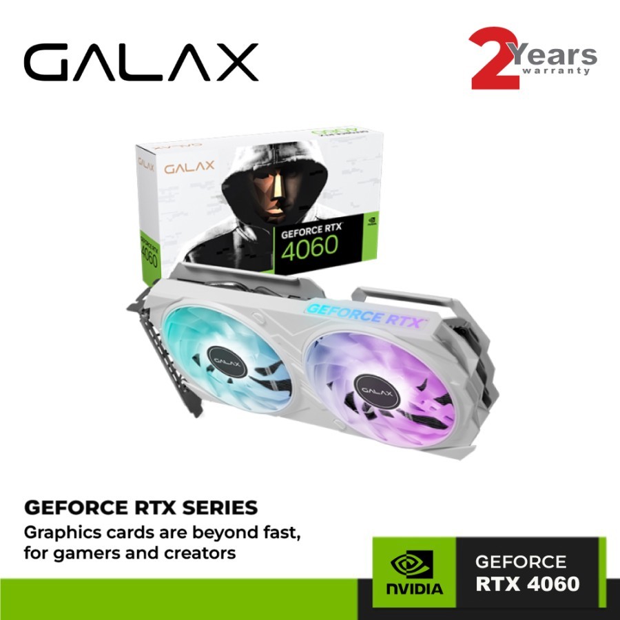 Jual VGA Card GALAX GeForce RTX 4060 EX White 1-Click OC 8GB GDDR6 | Shopee Indonesia