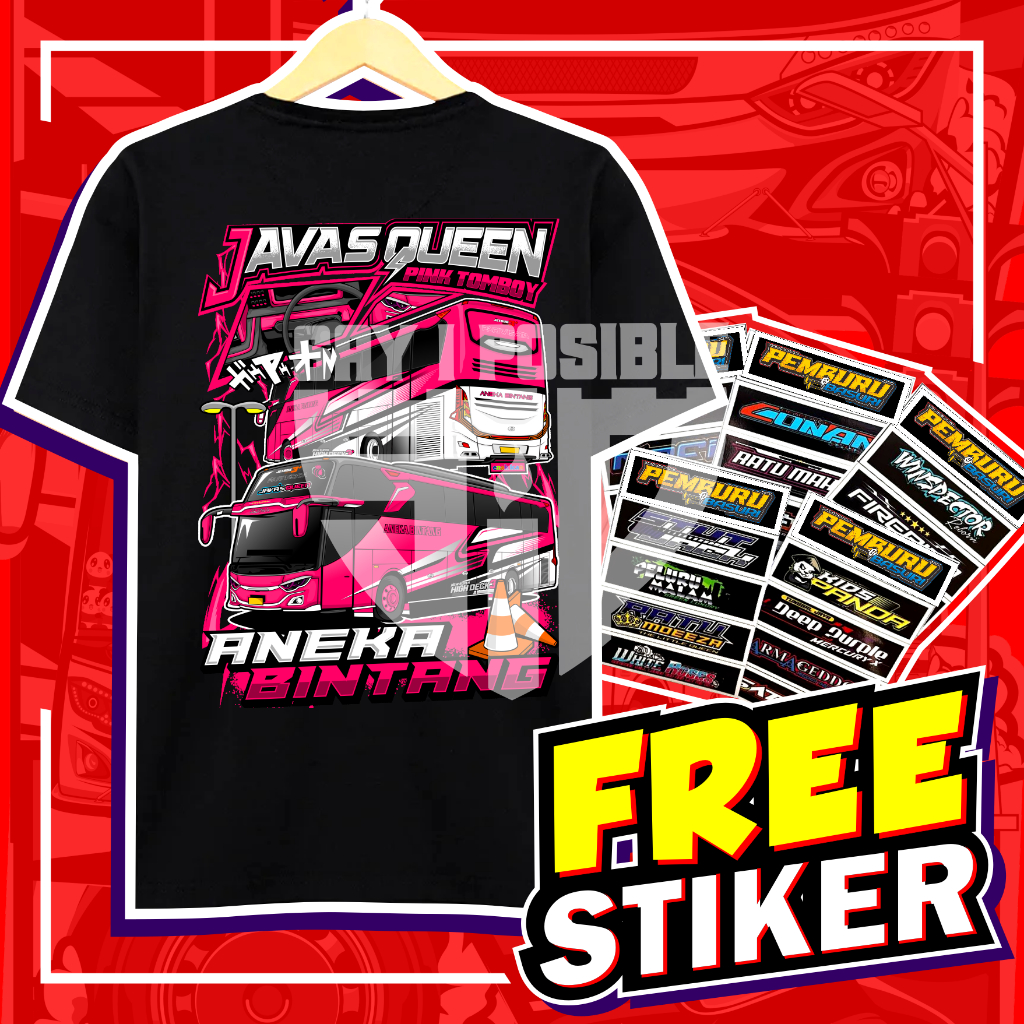 Jual ( FREE STIKER ) BAJU KAOS BUS MANIA JAVA QUEEN ANEKA BINTANG ANAK ...