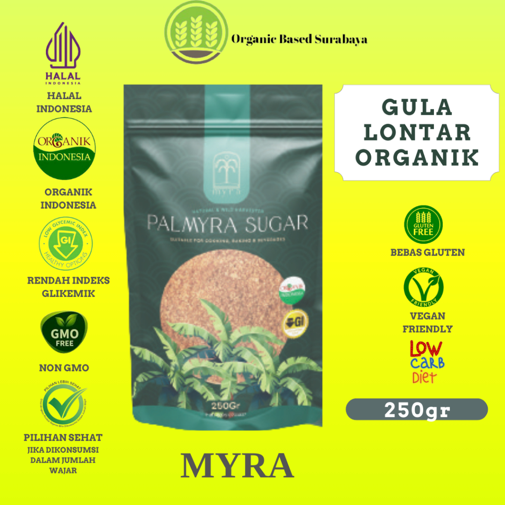 Jual Gula Lontar Organik mencegah Diabet, cocok utk konsumsi harian, rendah IG MyraPalmyra 250gr ...