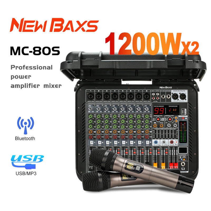 Jual NEW BAXS MC80/MC80S audio mixer equalizer power amplifier built-in ...