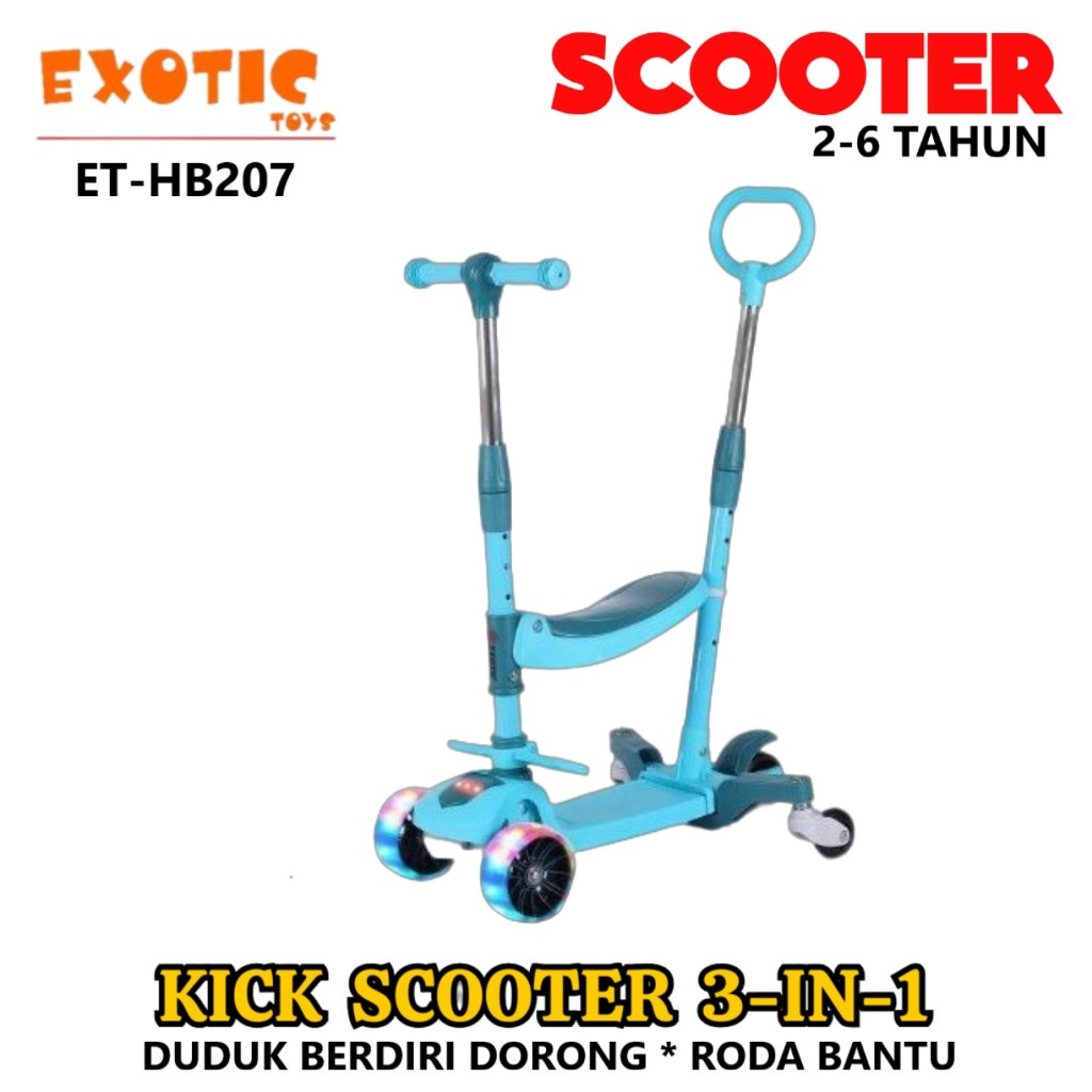 Jual Skuter Duduk Lipat Anak 2-6 Tahun Exotic ET-HB207 Otopet Roda Tiga ...