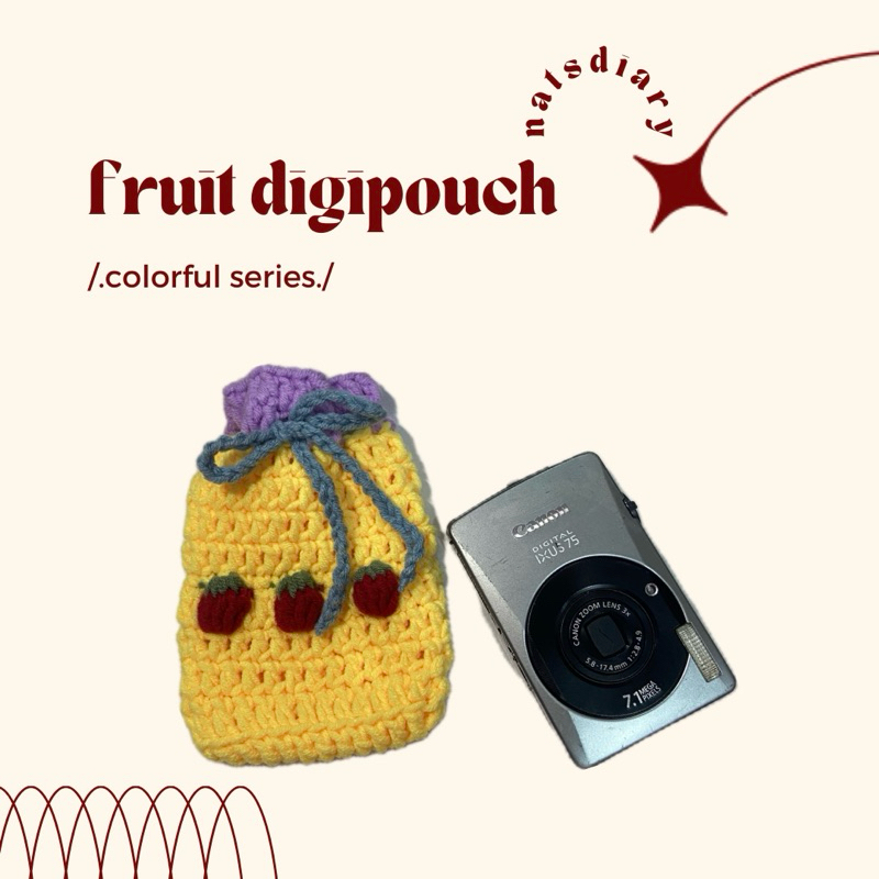 Jual (PO) CROCHET FRUIT DRAWSTRING DIGICAM POUCH || POUCH SERBAGUNA ...