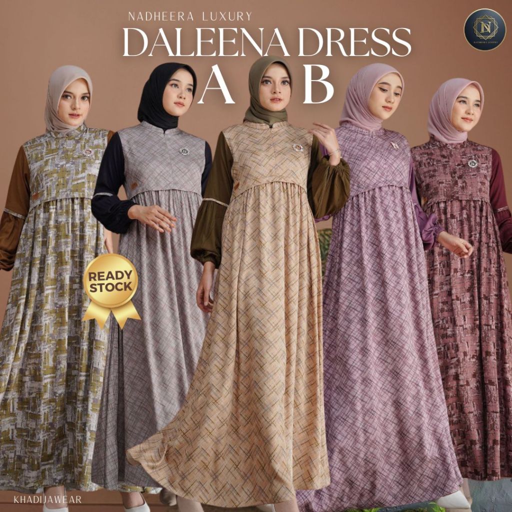 Jual [BISA COD] NADHEERA LUXURY DALEENA DRESS A B gamis terbaru nadheera luxury 2024 dalena ...
