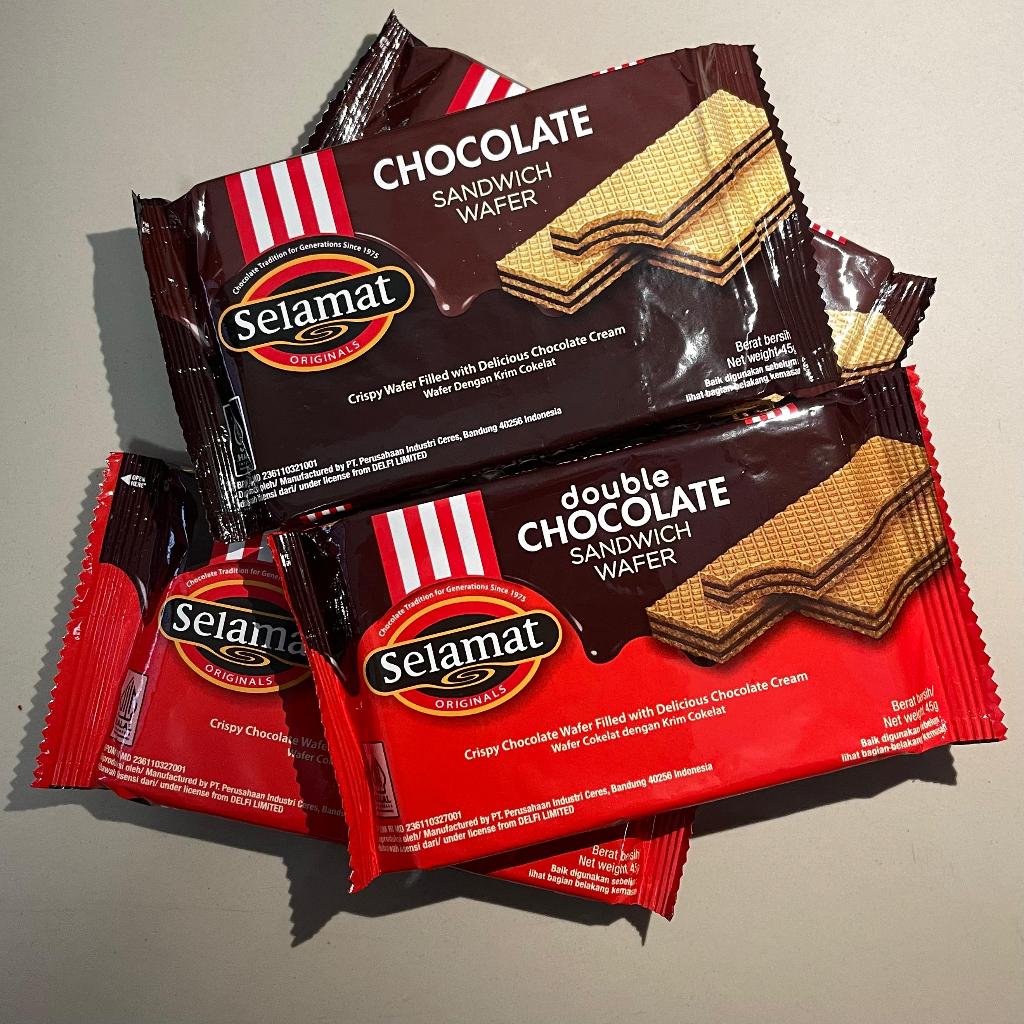 Jual SELAMAT WAFER CHOCOLATE SANDWICH 45GR ( 1 PC ) | WAFER COKLAT ...