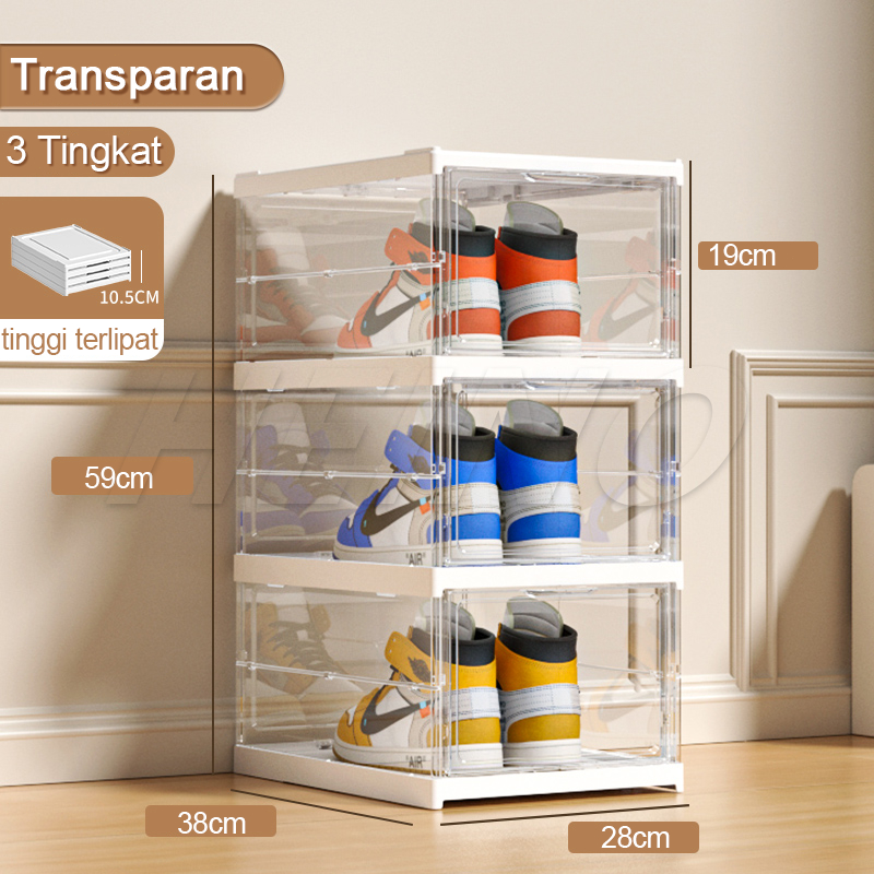 Jual 【Tidak Perlu Menginstal】HEINO Kotak Sepatu Plastic Sneaker ...