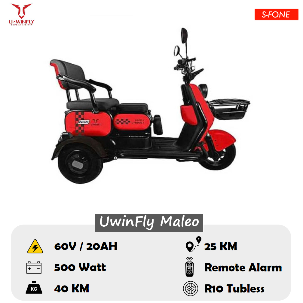 Jual Sepeda Listrik Uwinfly Maleo Roda 3 New 500W | Shopee Indonesia