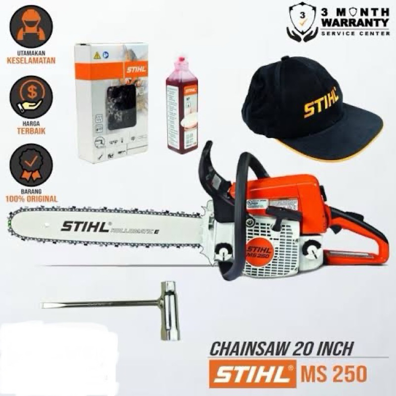 Jual chainsaw 20 inch Stihl MS250 MS 250 Mesin Gergaji Kayu Stihl 20" Original | Shopee Indonesia