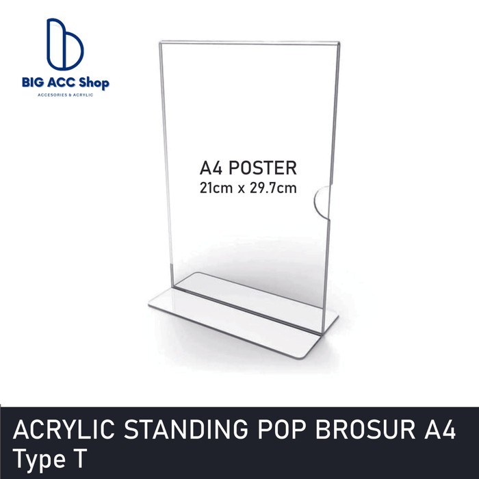 Jual POM Akrilik A4 T L 2mm Tebal Tempat Brosur Menu Promo QRIS QR Code ...