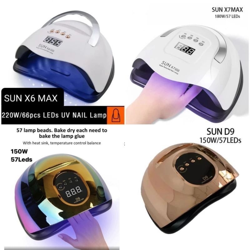 Jual SUN X6 MAX,X7 MAX,D9 150W-220W Nail Lamp UV LED/Lampu Pengering Kuku UV LED/Nail Dryer ...