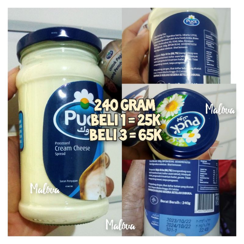 Jual Keju Oles Puck Cream Cheese Botol Kaca 240 g | Shopee Indonesia