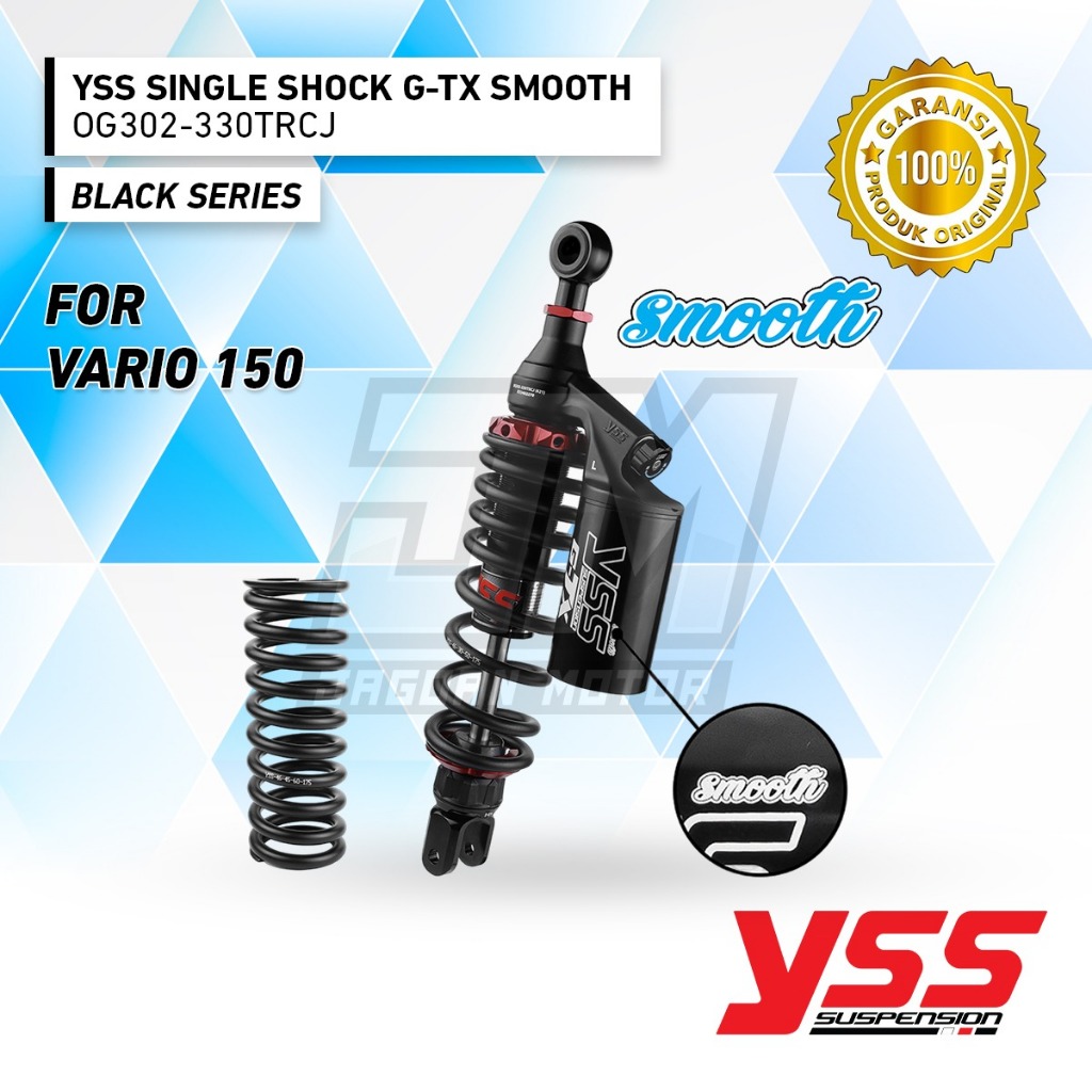 Jual YSS Single Shock G-TX Smooth Black Series OG302 For Vario 150 (330mm) & Vario 160 (340mm ...
