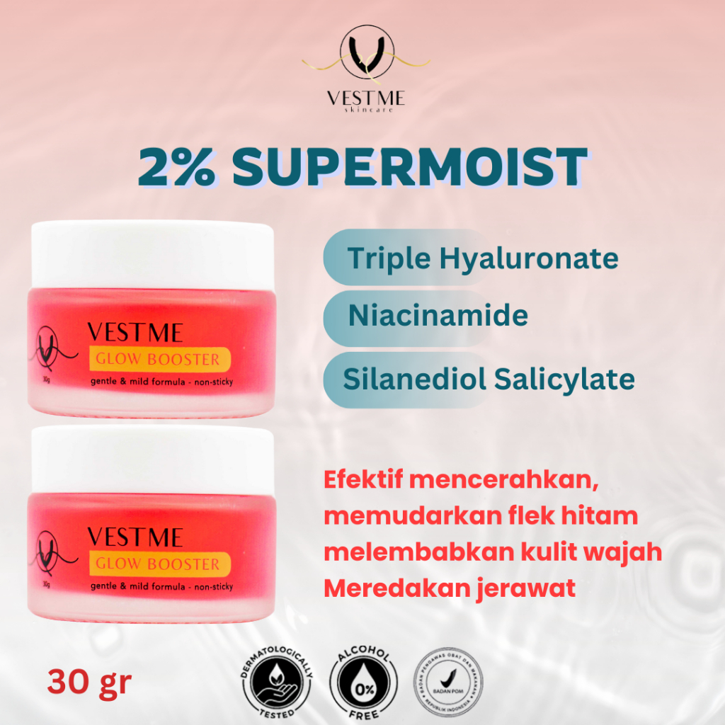Jual VESTME Moisturizer Glow Booster Whitening Collagen Red Jelly ...