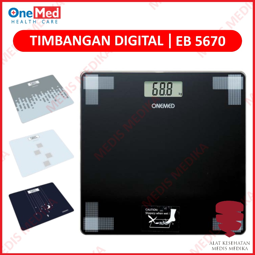 Jual Timbangan Berat Badan Digital Onemed EB 5670 Kaca Motif Bathroom ...