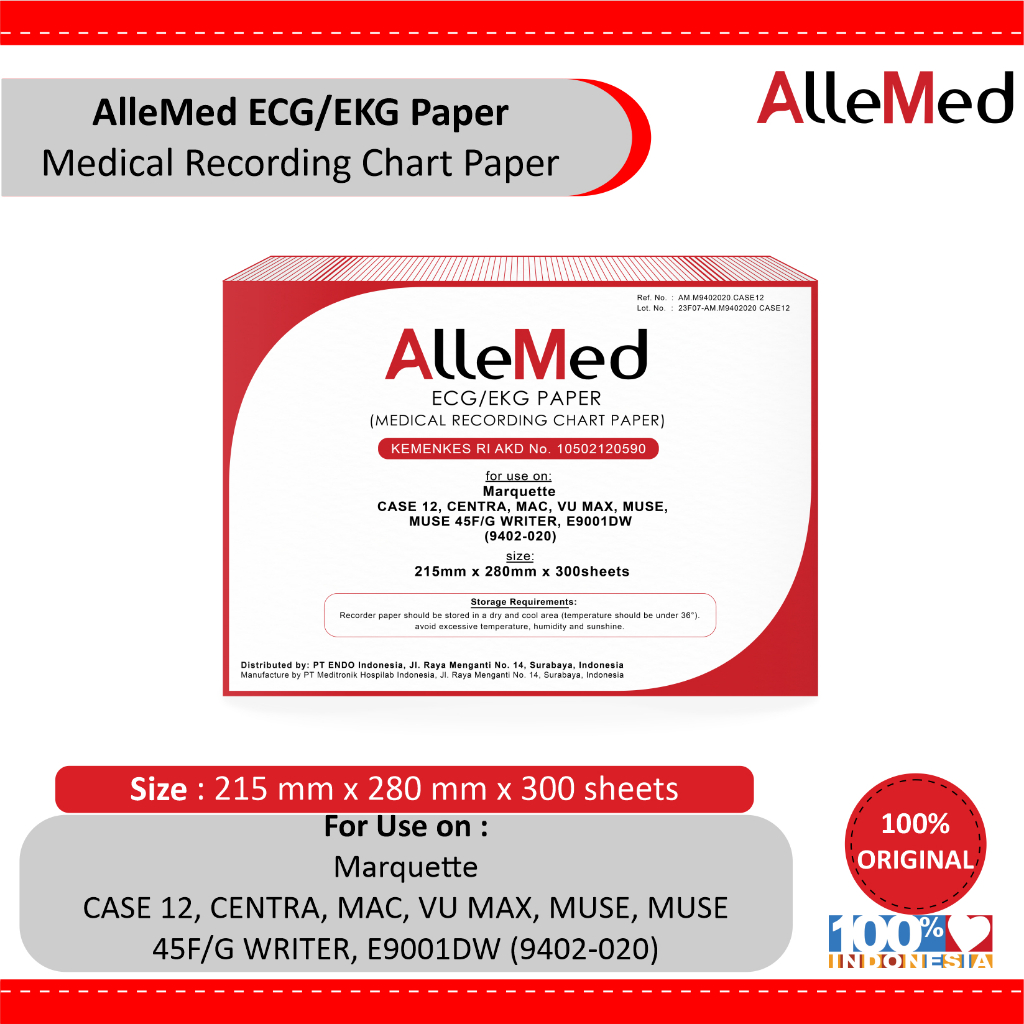 Jual Kertas EKG ECG Paper Marquette (Case12/Centra/MAC/VU Max/Muse 45F ...
