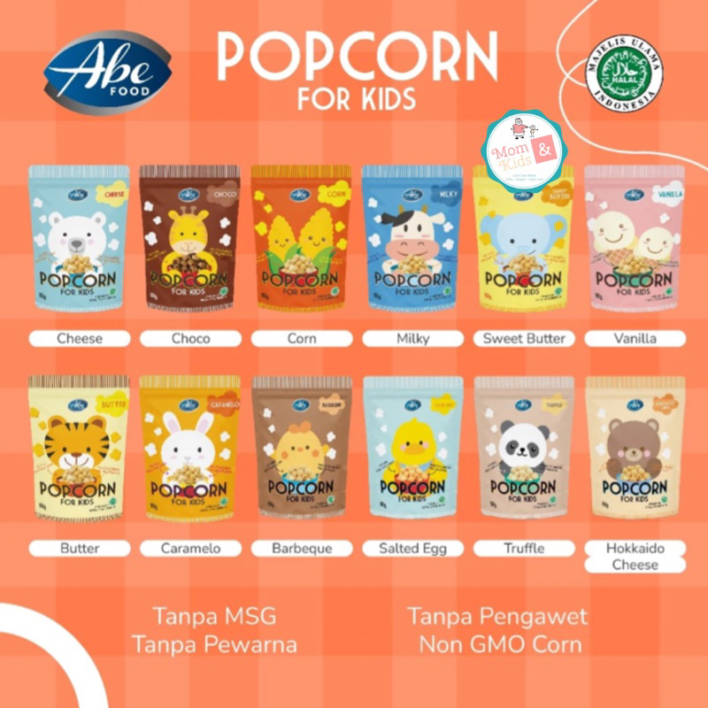 Jual ABE FOOD POPCORN FOR KIDS 80GR | POP CORN SNACK CEMILAN ANAK ...