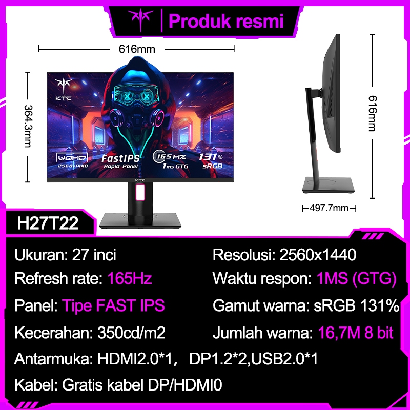 Jual MIIGO- Monitor 27 Inci , Tampilan Tanpa Batas , Monitor Gaming ...