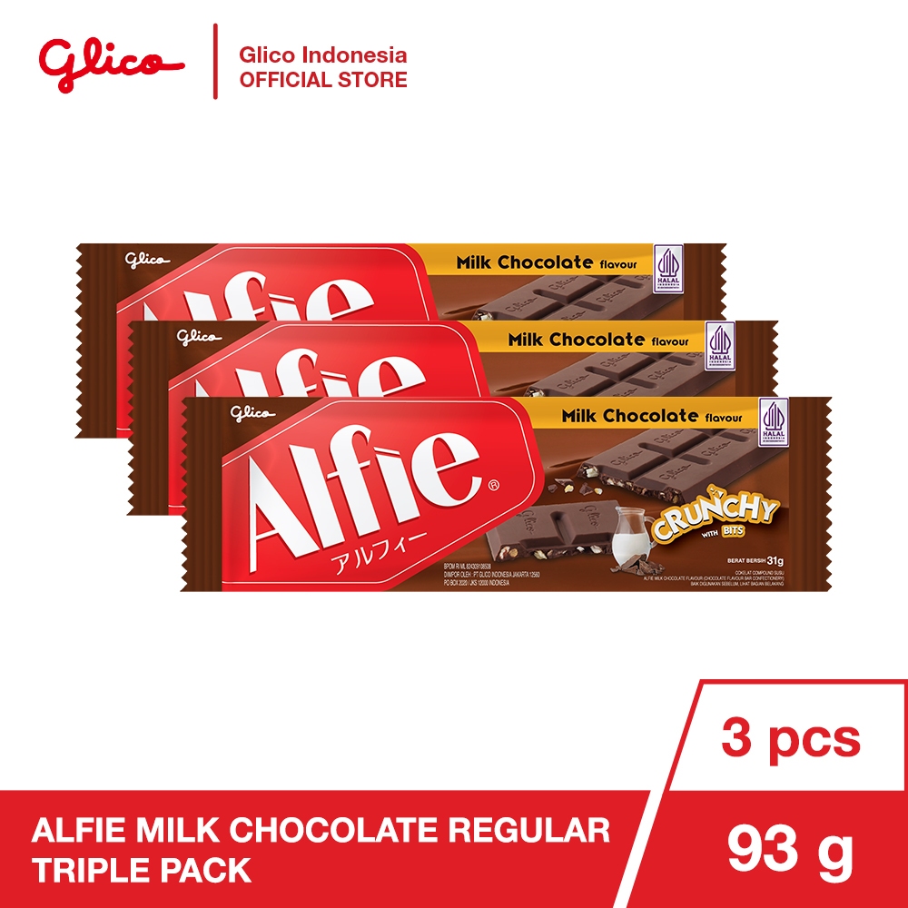 Jual Glico Alfie Milk Chocolate Regular Triple Pack | Shopee Indonesia