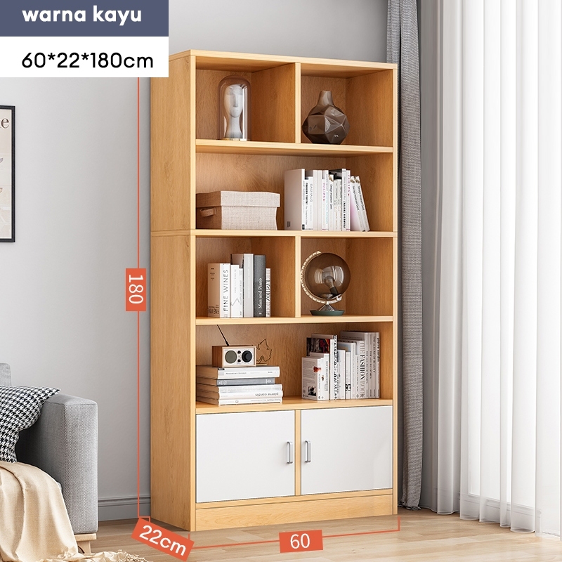 Jual Rak Buku Kayu 180CM Lemari Buku Susun Rak Buku Minimalis Lemari ...