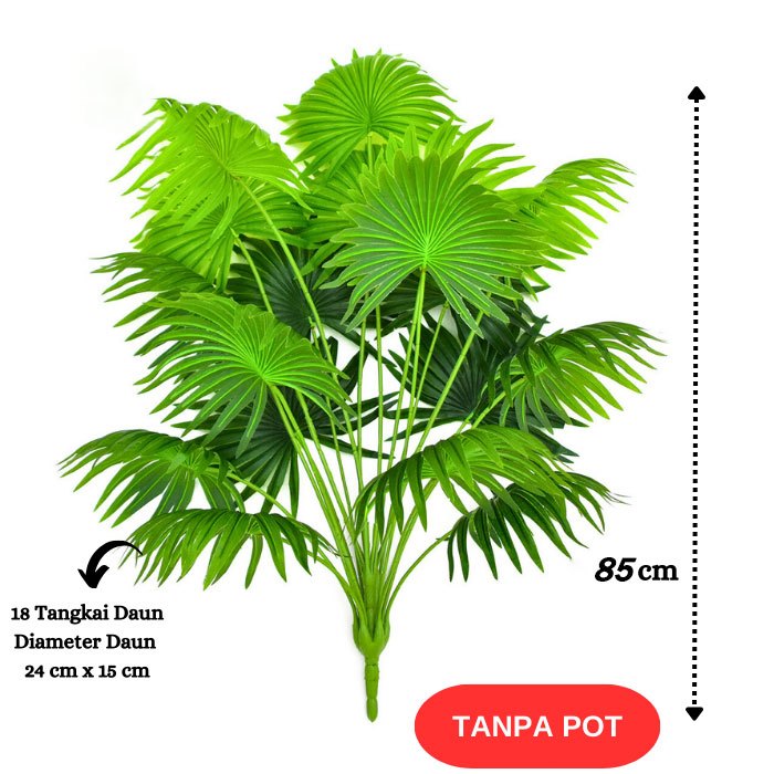 Jual DAUN PALEM PLASTIK DAN POT 85CM DAUN PALEM JUMBODAUN ARTIFICIAL ...